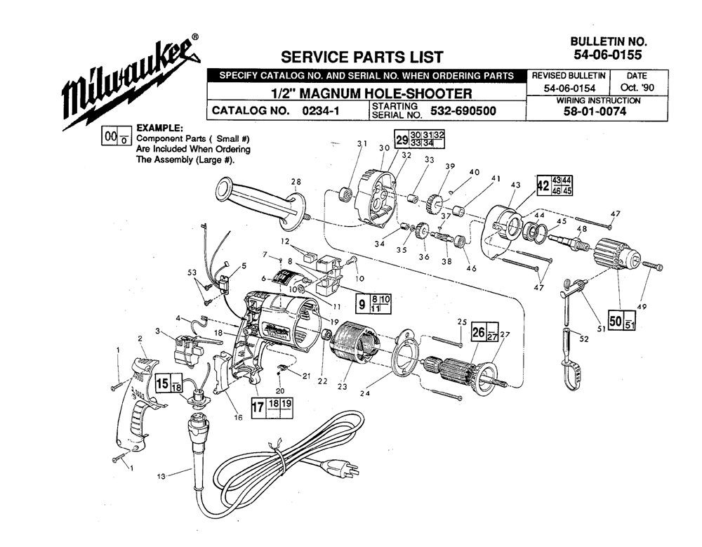 Buy Milwaukee 0234-1-(532-690500) 1/2" magnum hole-shooter Replacement ...