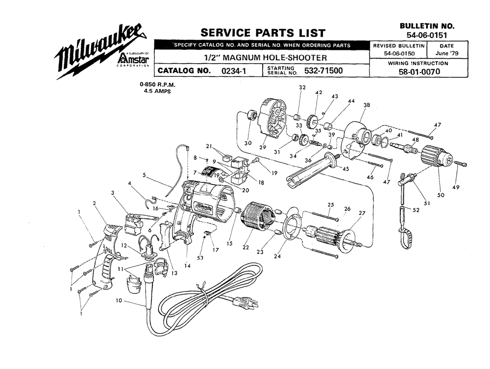 Buy Milwaukee 0234-1-(532-71500) 1/2" magnum hole-shooter Replacement ...