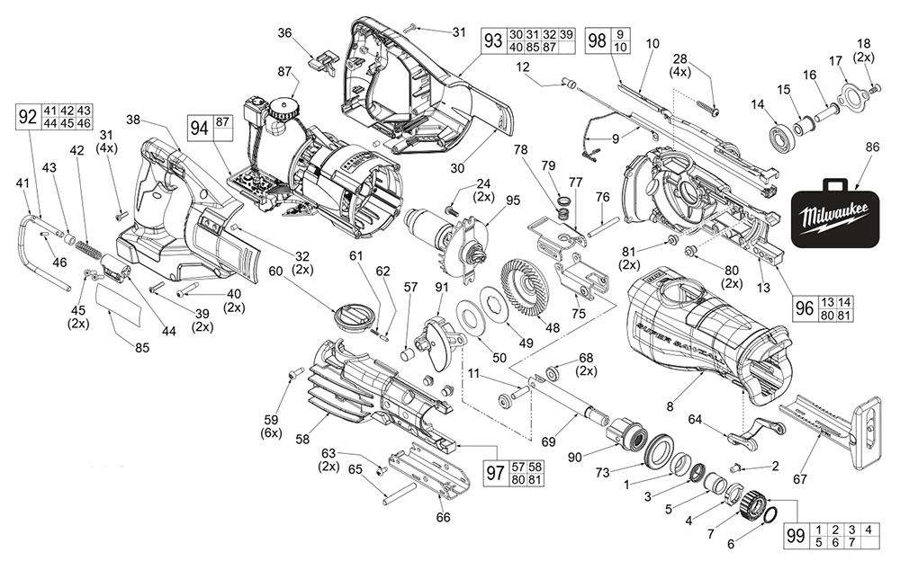 Buy Milwaukee 2722-20-(J66A) M18 FUEL HP SAWZALL Reciprocating Saw ...