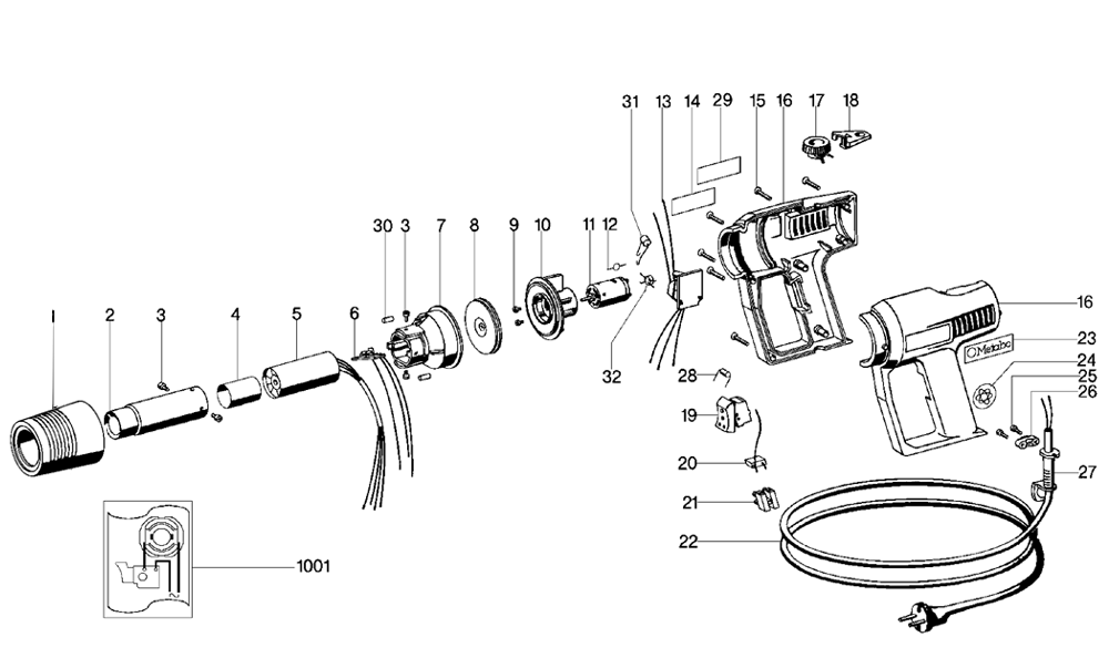 Buy Metabo HGE20002-(602000420) Replacement Tool Parts | Metabo ...