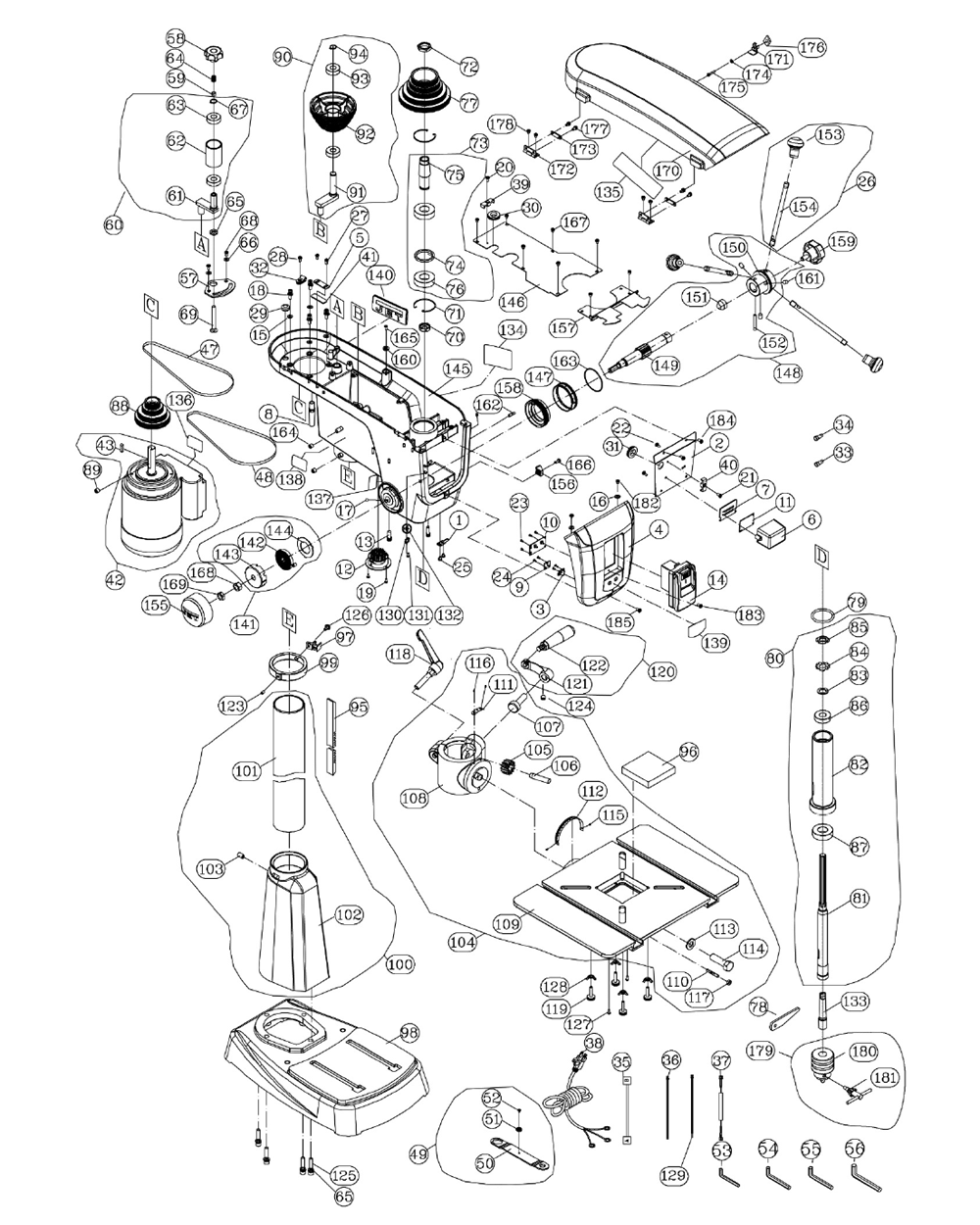 Buy Jet JDP-17-(716300) 16-speed Woodworking Drill Press Replacement ...