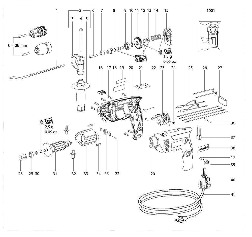 Buy Metabo SBE561-(01160420) Replacement Tool Parts | Metabo SBE561 ...